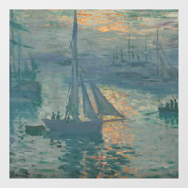 Monet Sunrise Marine Impressionism Painting Window Cling | Zazzle