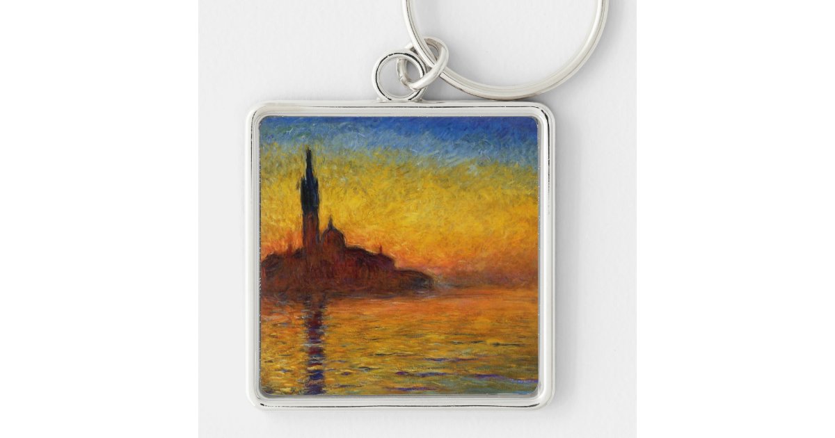 Monet Sunset Venice Colorful Impressionism Art Keychain | Zazzle