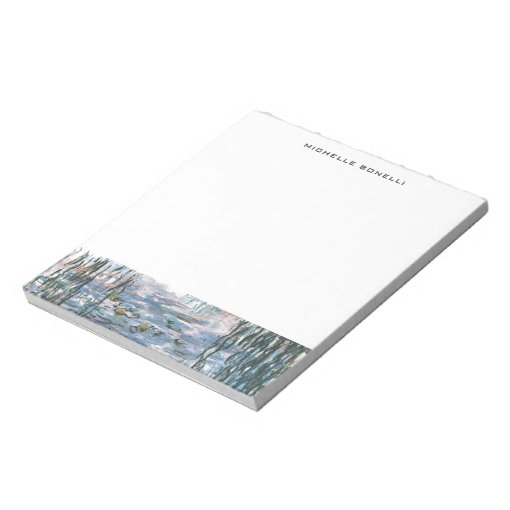 Monet Waterlillies Professional Plain Minimalist Notepad | Zazzle
