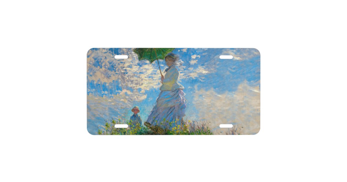 Monet Woman Parasol Impressionism License Plate | Zazzle