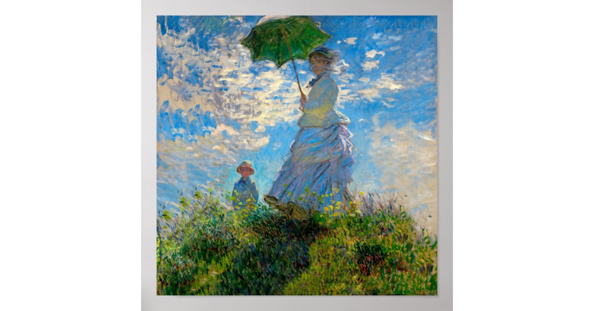 Monet Woman Parasol Impressionism Poster | Zazzle