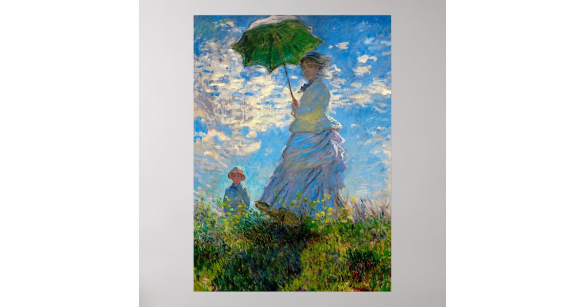 Monet Woman Parasol Impressionism Poster | Zazzle