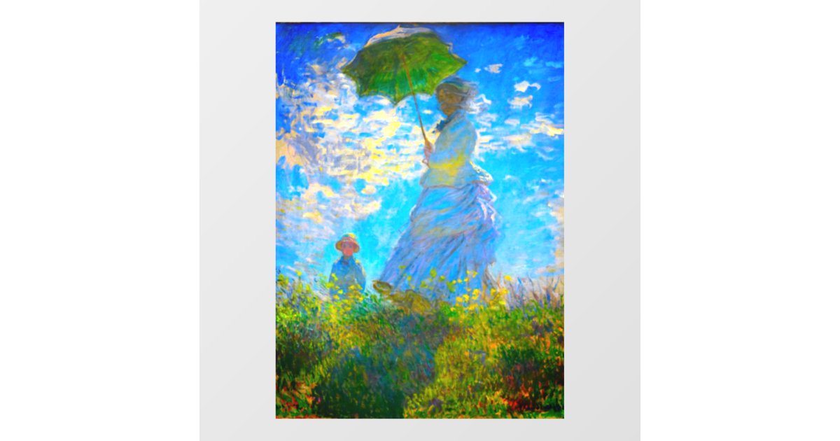 Monet Woman with a Parasol Window Cling | Zazzle