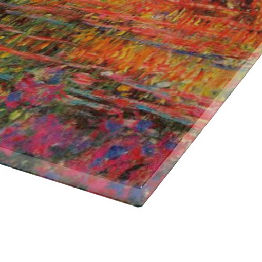 Monet's Garden Large Glass Cutting Board | Zazzle