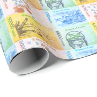 Money 돈 Korean Currency #2 Wrapping Paper | Zazzle