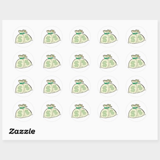 Money Bags Stickers | Zazzle
