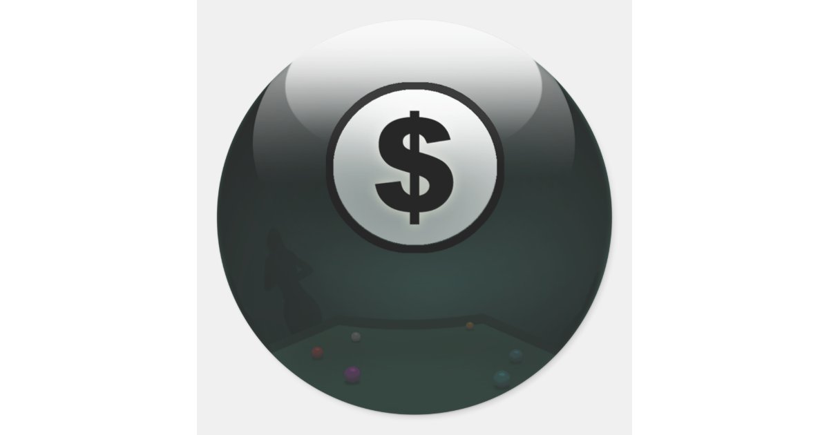 Money Ball Classic Round Sticker | Zazzle