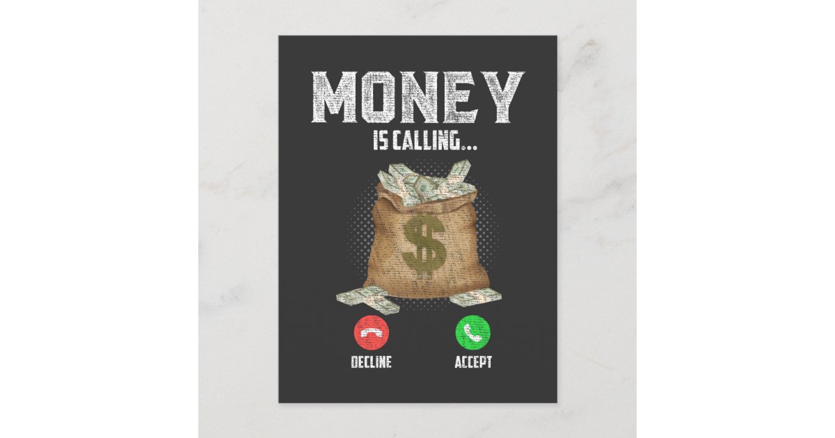 Money Calling Business Gangster Entrepreneur Rich Postcard | Zazzle