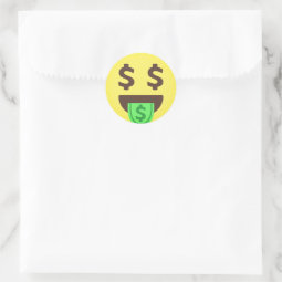Money Dollar Signs Emoji Classic Round Sticker | Zazzle