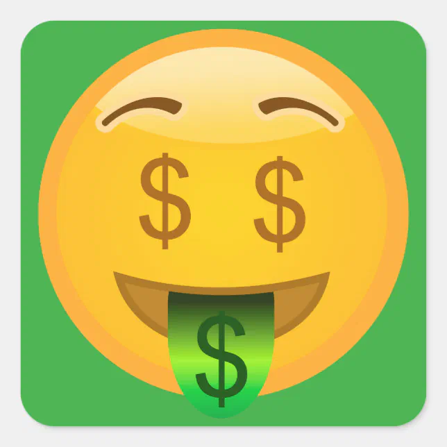Money Emoji Square Sticker | Zazzle