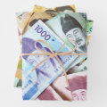 MONEY! MONEY! MONEY! Korean Currency Wrapping Paper Sheets | Zazzle