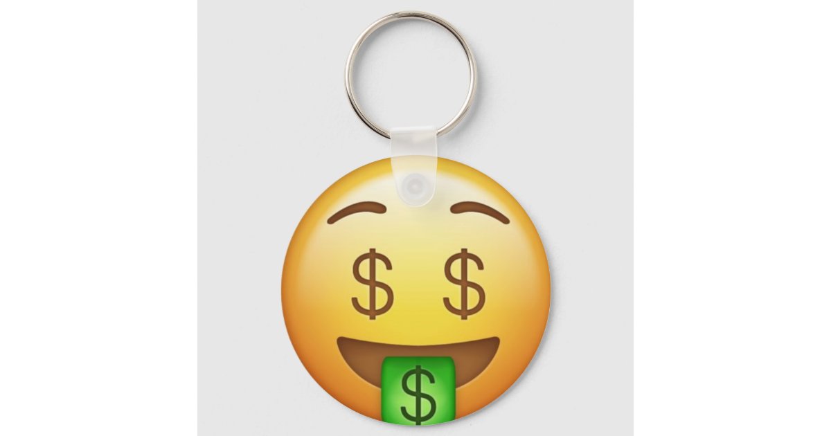 Money Mouth Hilarious Emoji Keychain | Zazzle