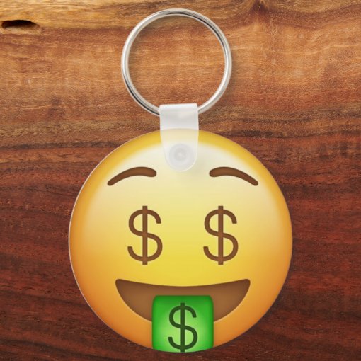 Money Mouth Hilarious Emoji Keychain | Zazzle