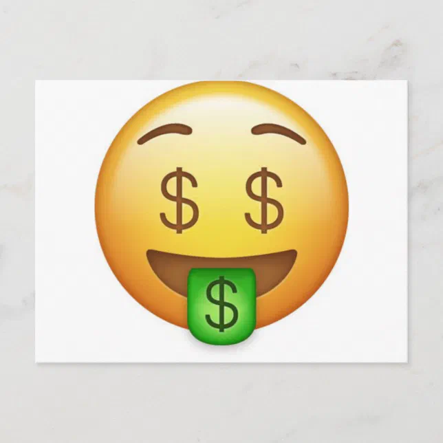Money Mouth Hilarious Emoji Postcard | Zazzle