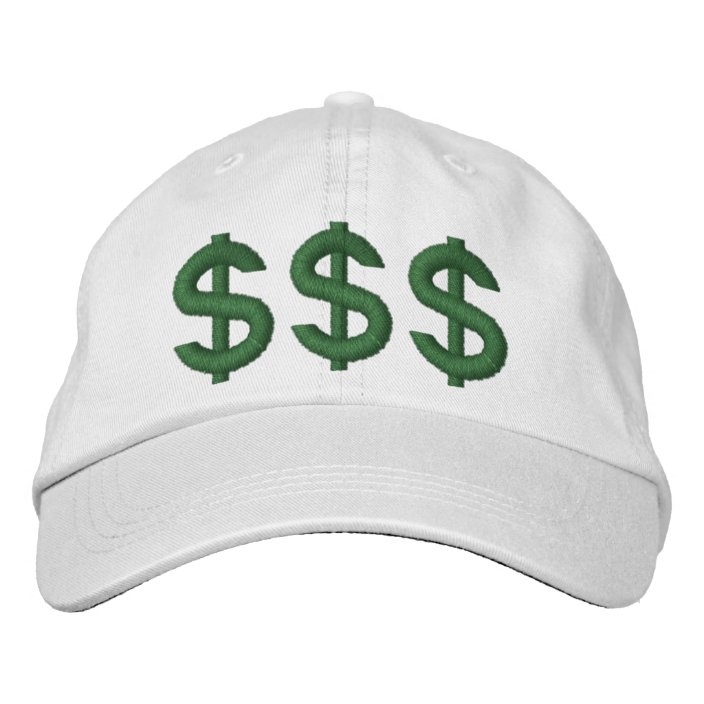 Money on My Mind Dollar Signs Embroidered Hat | Zazzle.com