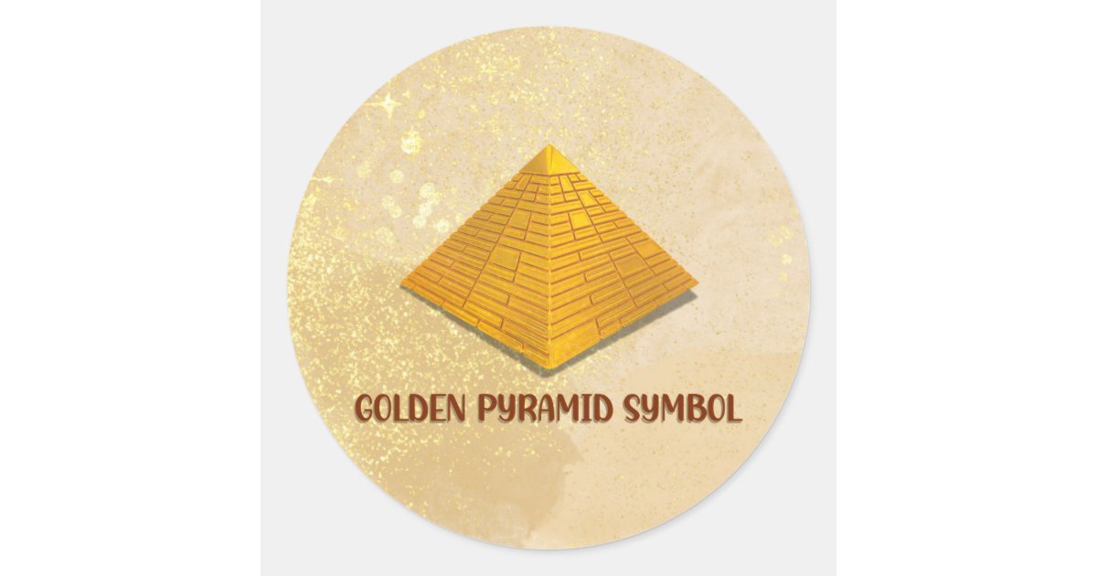 Money Reiki Infused Golden Pyramid Symbol Classic Round Sticker | Zazzle