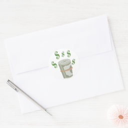 Money Roll Classic Round Sticker | Zazzle