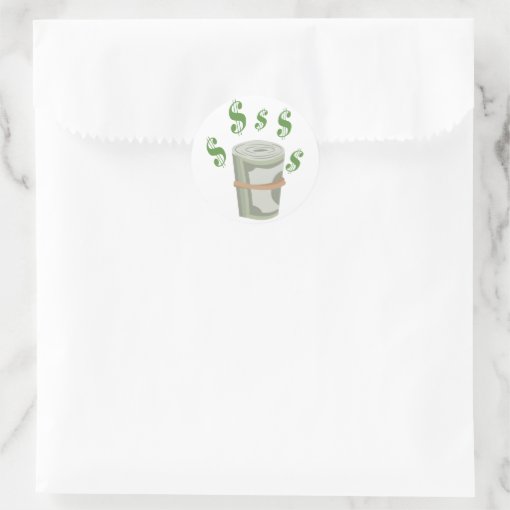Money Roll Classic Round Sticker | Zazzle