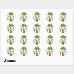 Money Tree Classic Round Sticker | Zazzle