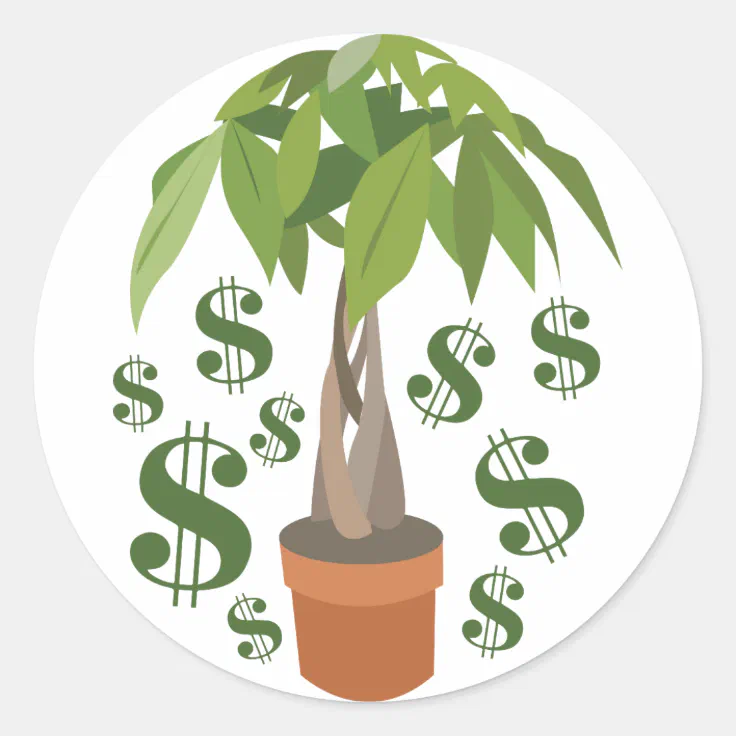 Money Tree Classic Round Sticker | Zazzle