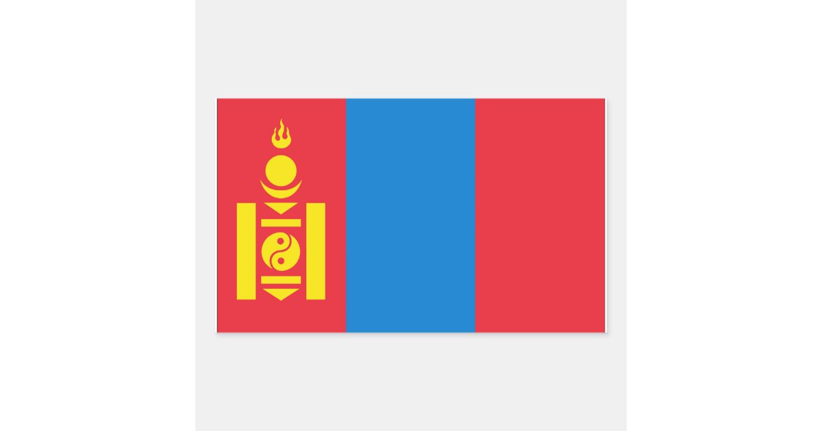 Mongolia Flag Rectangular Sticker | Zazzle