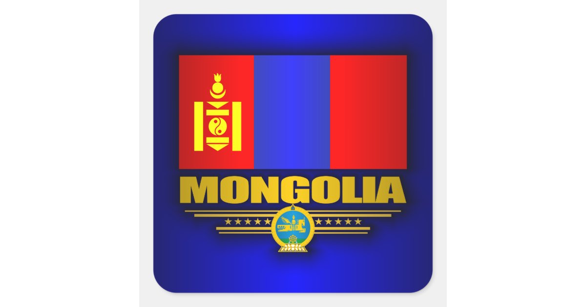 Mongolia Pride Square Sticker | Zazzle
