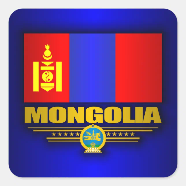 Mongolia Pride Square Sticker | Zazzle