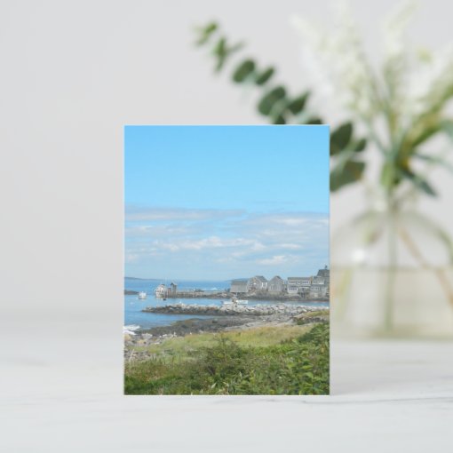 Monhegan Island Me Maine Village harbor Atlantic Holiday Postcard | Zazzle