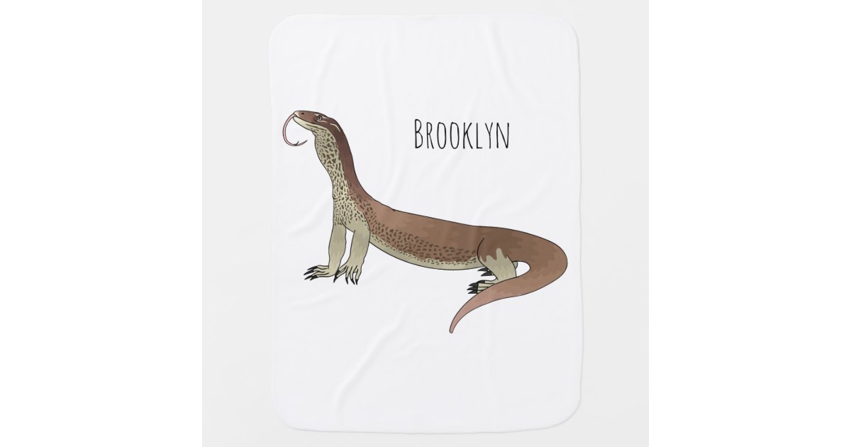 Monitor lizard cartoon illustration baby blanket | Zazzle