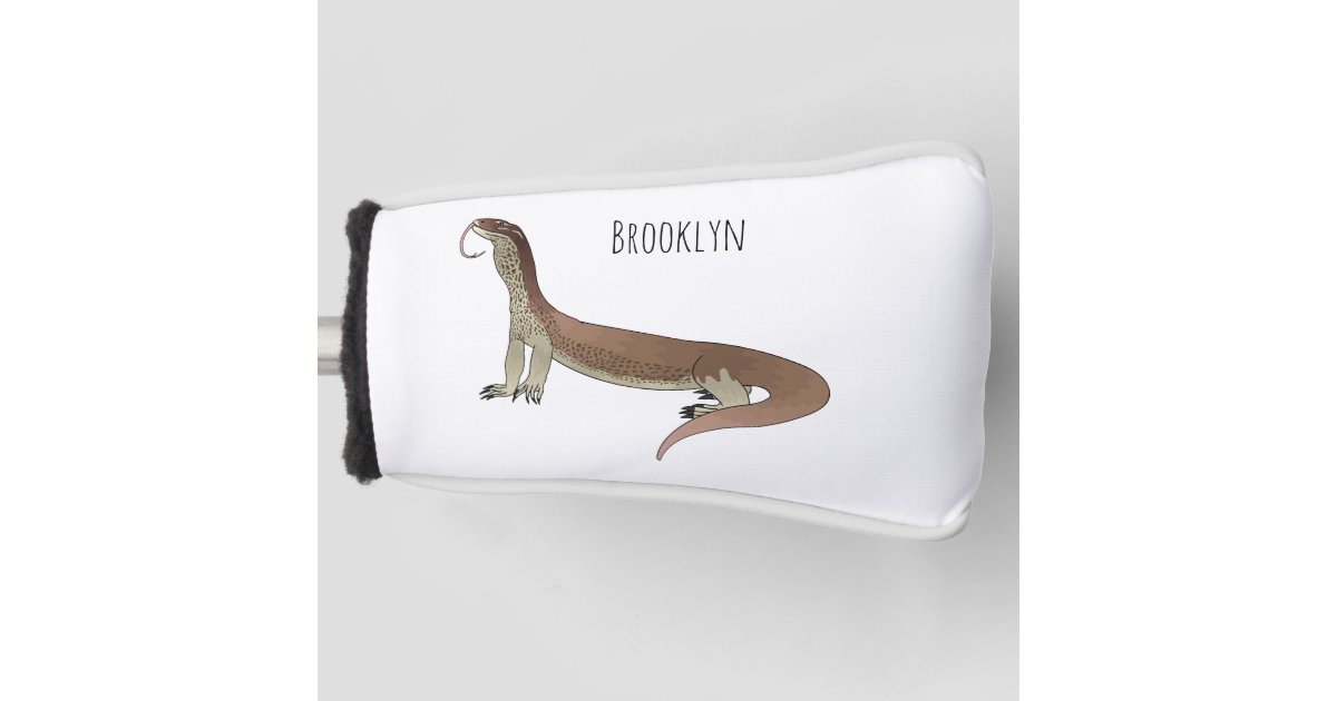 Monitor lizard cartoon illustration golf head cover | Zazzle