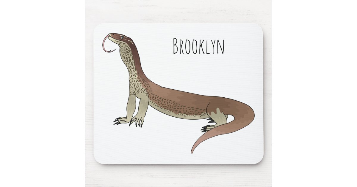 Monitor lizard cartoon illustration mouse pad | Zazzle