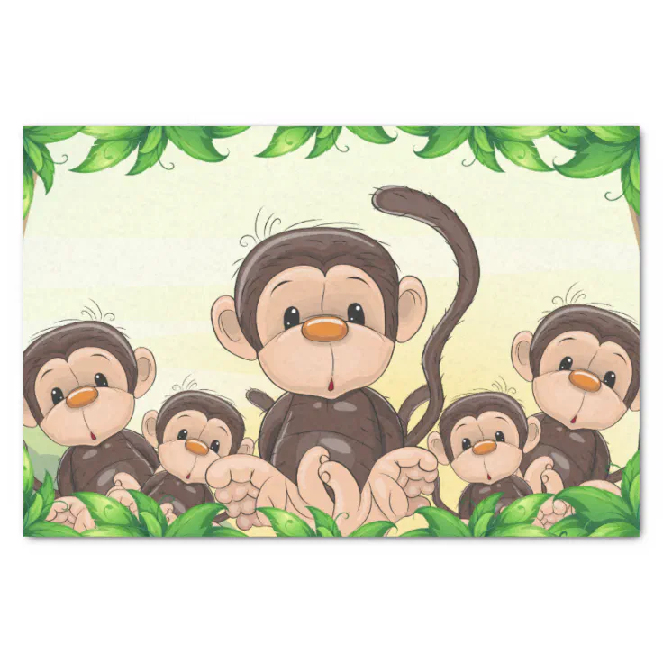 Monkey 1st Birthday Party Tissue Paper | Zazzle