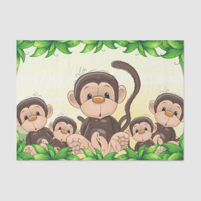 Monkey 1st Birthday Party Tissue Paper | Zazzle