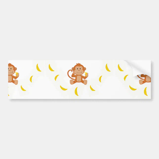 Monkey and bananas bumper sticker | Zazzle