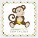 Monkey and Polka Dots Square Sticker | Zazzle