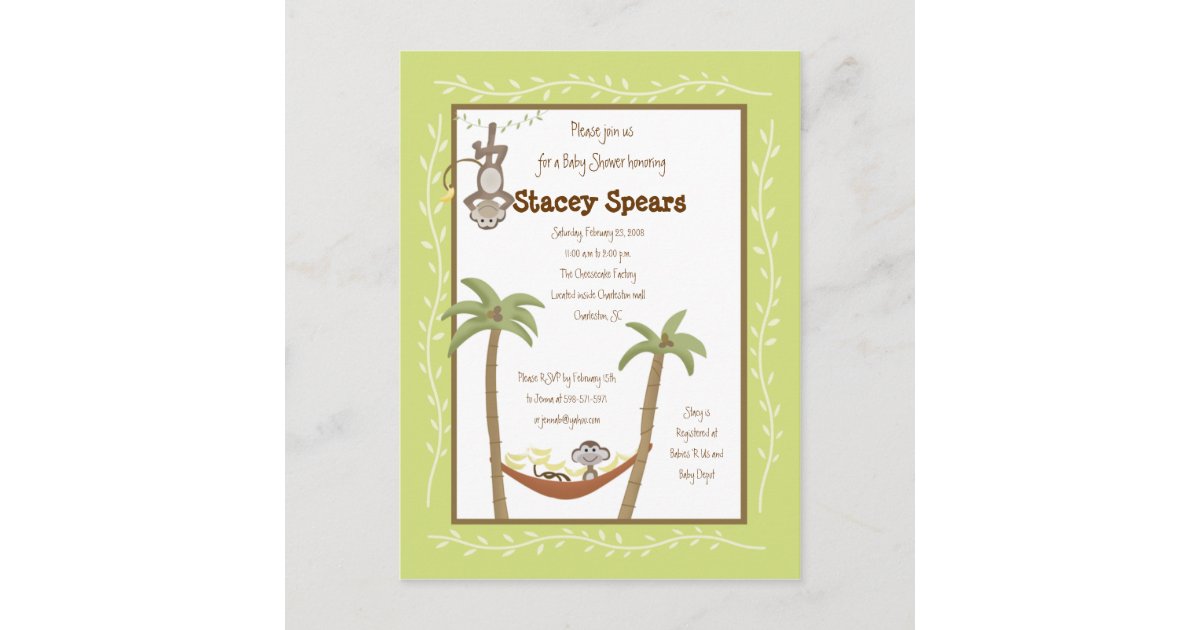 Monkey Around Baby Shower Invitations | Zazzle