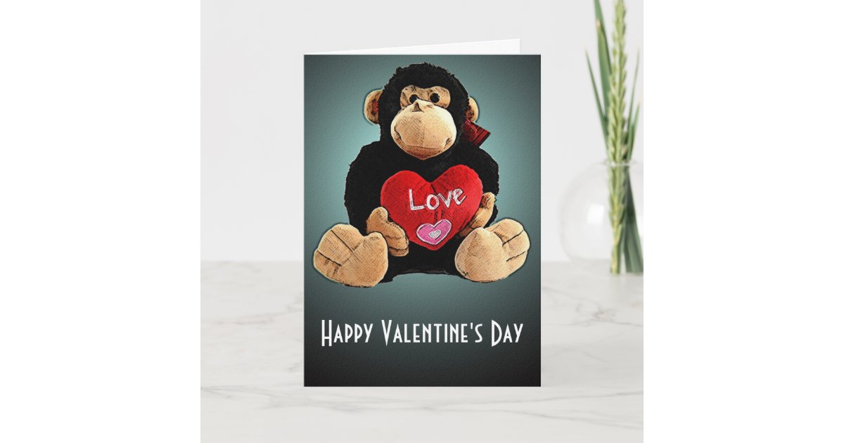 Monkey Around Valentine's Day Card | Zazzle