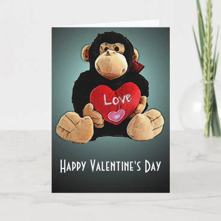 Monkey Around Valentine's Day Card | Zazzle