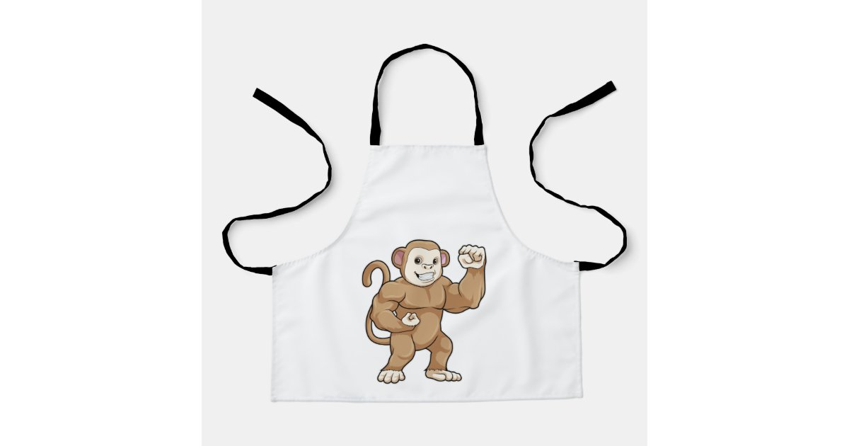 Monkey as Bodybuilder at Bodybuilding Apron | Zazzle