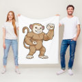 Monkey as Bodybuilder at Bodybuilding Fleece Blanket | Zazzle