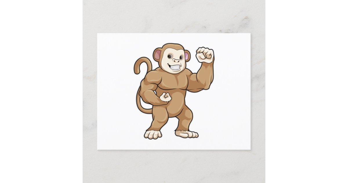Monkey as Bodybuilder at Bodybuilding Postcard | Zazzle