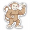 Monkey as Bodybuilder at Bodybuilding Sticker | Zazzle