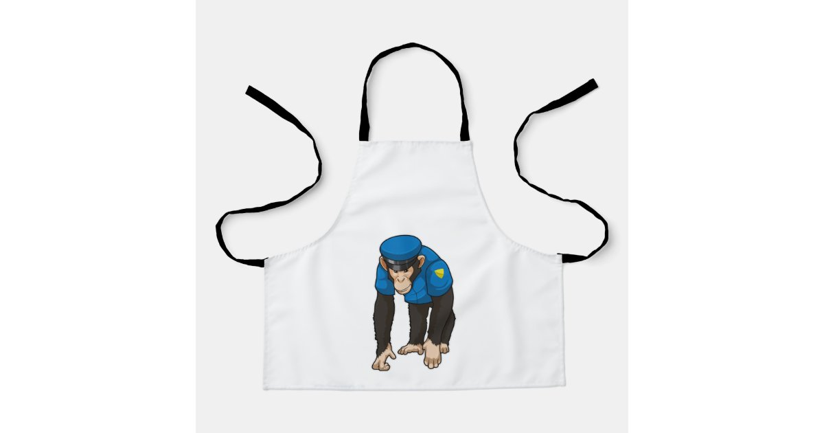 Monkey as Police officer with Uniform Apron | Zazzle