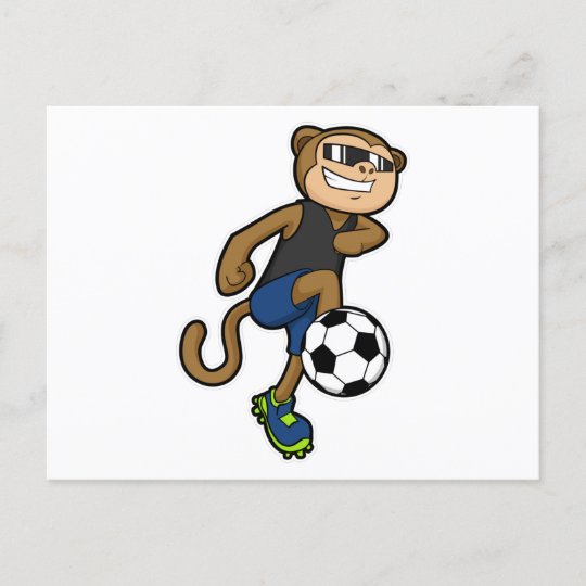 Monkey as Soccer player at Soccer Postcard | Zazzle.com