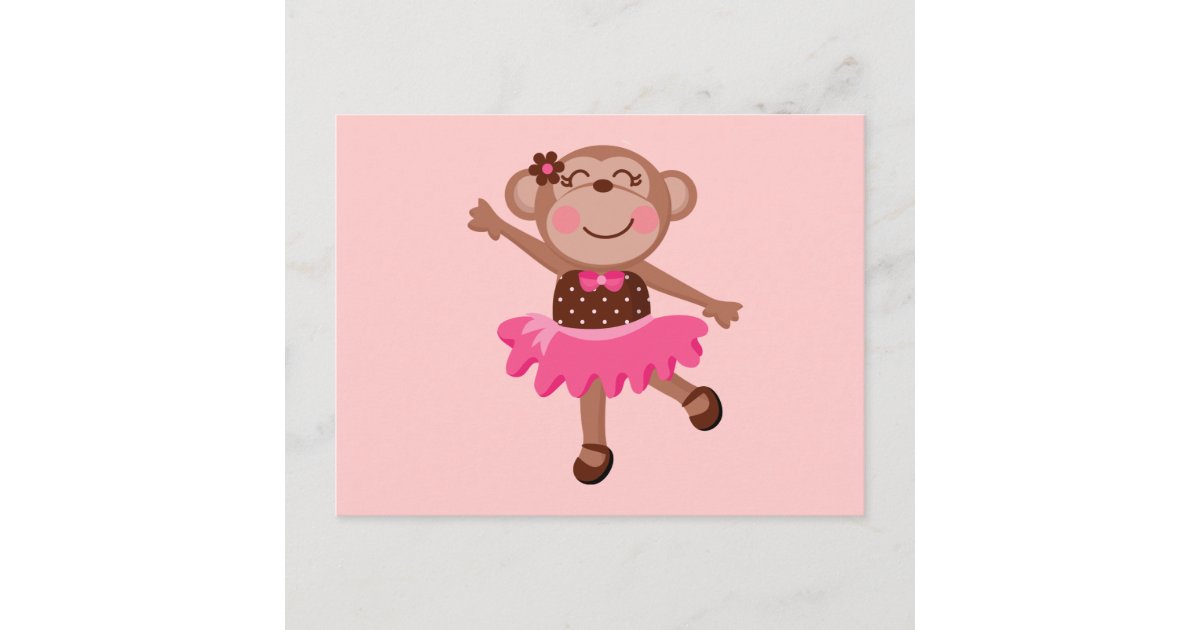 Monkey Ballerina Postcard | Zazzle