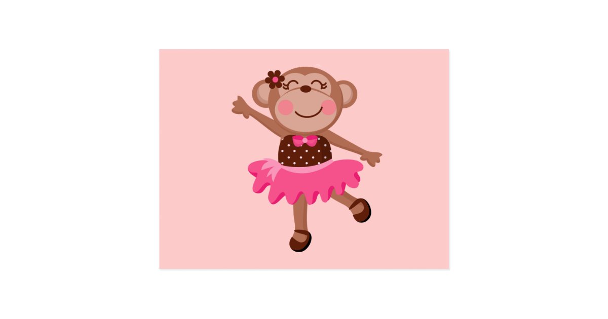 Monkey Ballerina Postcard | Zazzle.com
