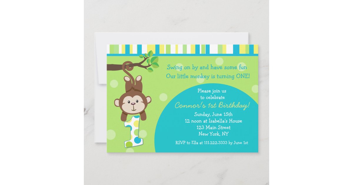 Monkey Birthday Invitations | Zazzle