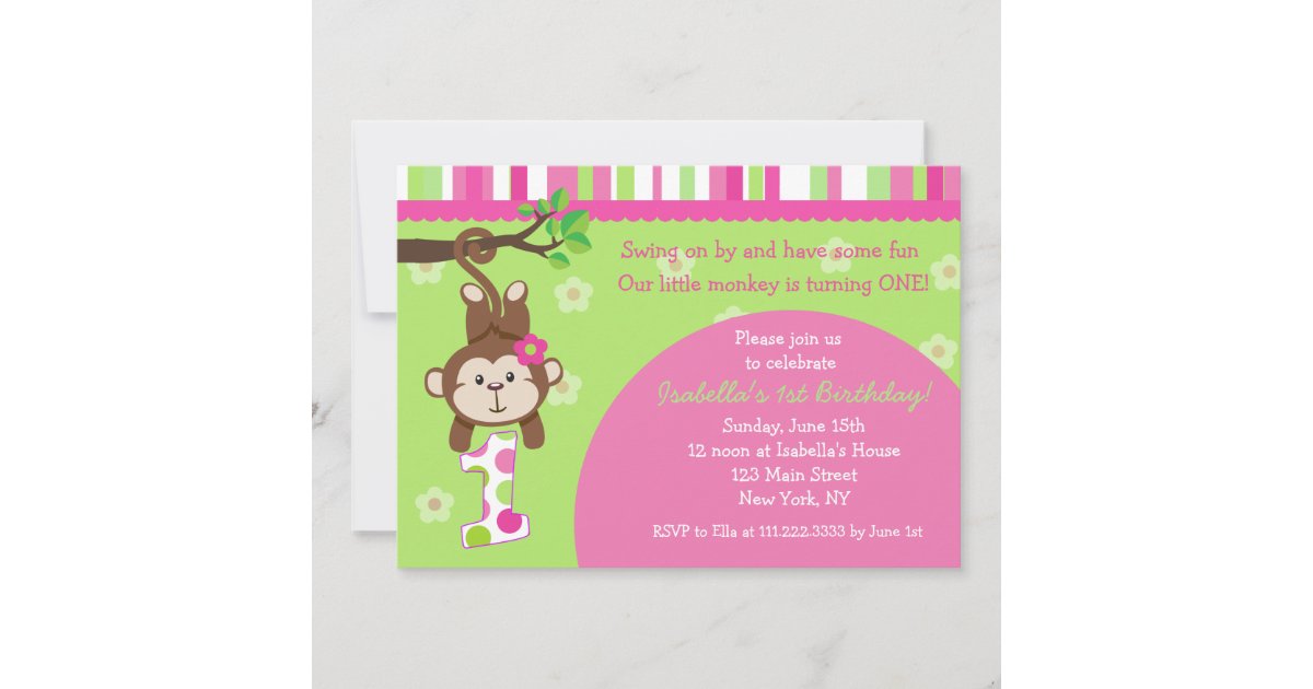 Monkey Birthday Party Invitations | Zazzle