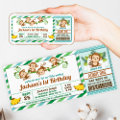 Monkey Boy Jungle Ticket Pass Birthday Party Invitation | Zazzle