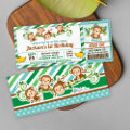 Monkey Boy Jungle Ticket Pass Birthday Party Invitation | Zazzle